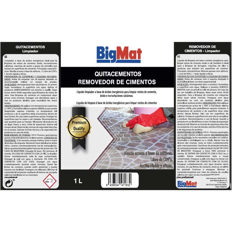 QUITACEMENTOS BIGMAT PREMIUM 1L